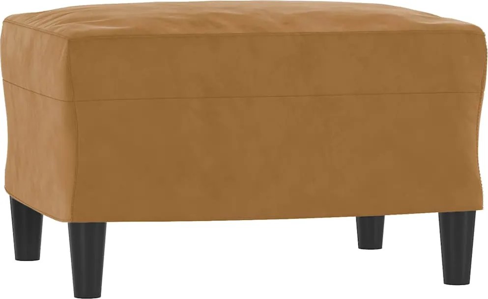 Křeslo s podnožkou hnědé 60 cm samet 3201171