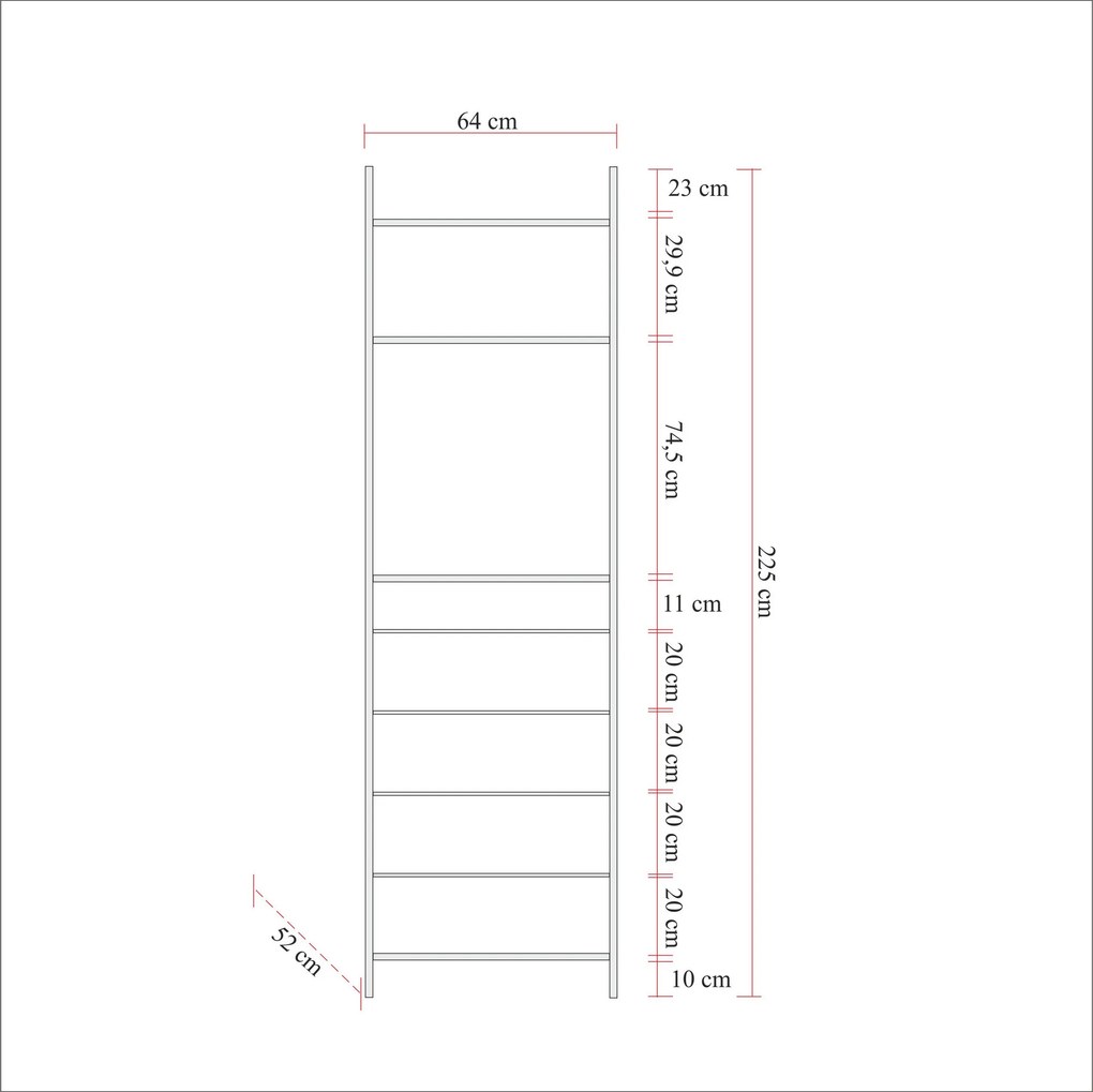 Kalune design Otevřená šatní skříň s šuplíky DYNAMIC 225x192 cm