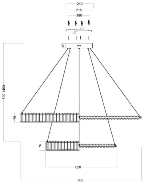 Maytoni P097PL-L90G4K - LED Lustr na lanku KRONE LED/90W/230V pr. 80,5 cm zlatá