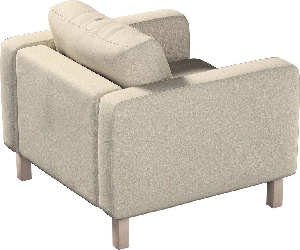 Potah na křeslo IKEA Karlstad, krátký barva béžová látka pletený vzor