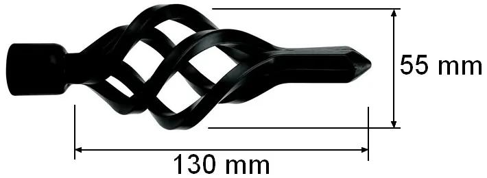 GARNÝŽE-HEBR Garnýž Azur černá jednoduchá 160 cm
