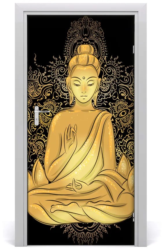 Samolepící fototapeta na dveře Budda i mandala 85x205 cm