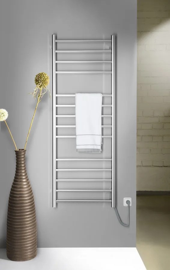 Sapho Sapho, ESKINADO elektrický sušák ručníků, hranatý, 600x1500 mm, 130 W, leštěná nerez, ER450V