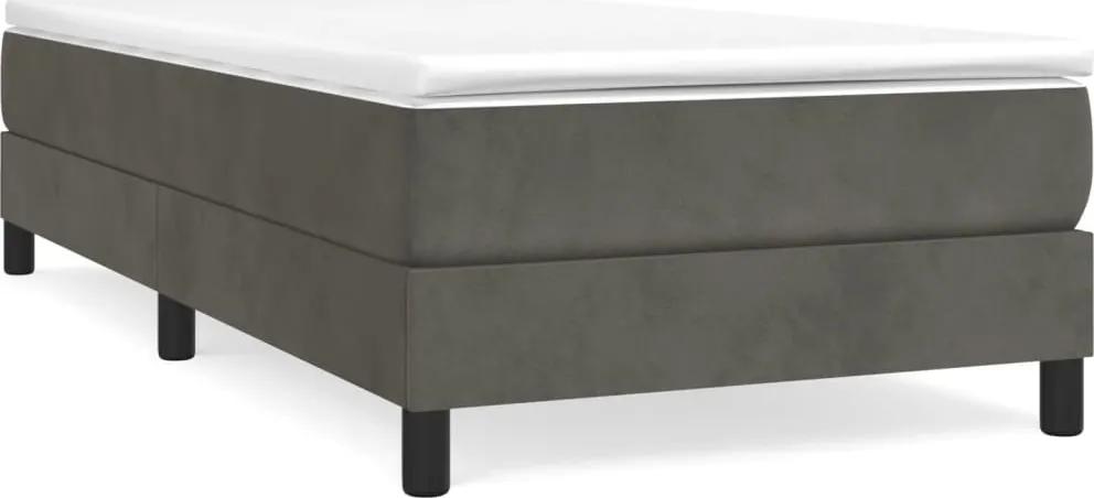 vidaXL Box spring postel s matrací 100x200 cm samet [3144316] Barva: Tmavě zelená