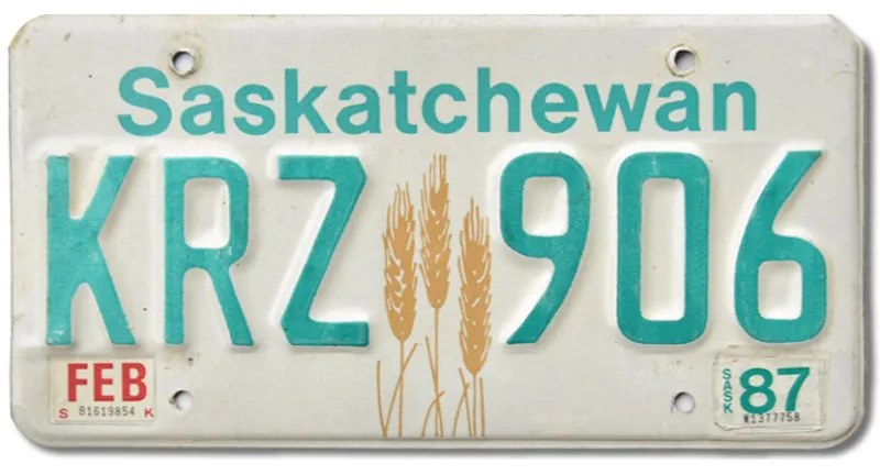 Kanadská SPZ Saskatchewan Wheat KRZ 906