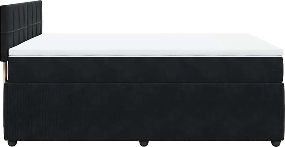 Box spring postel s matrací černá 140 x 190 cm samet 3290036
