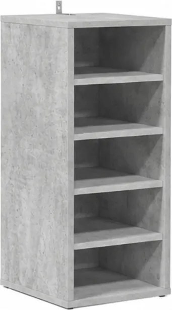 skříňka na boty, botník, 5 polic, dřevo, 72x36x32 cm, beton šedá, Dekorino BB20260072