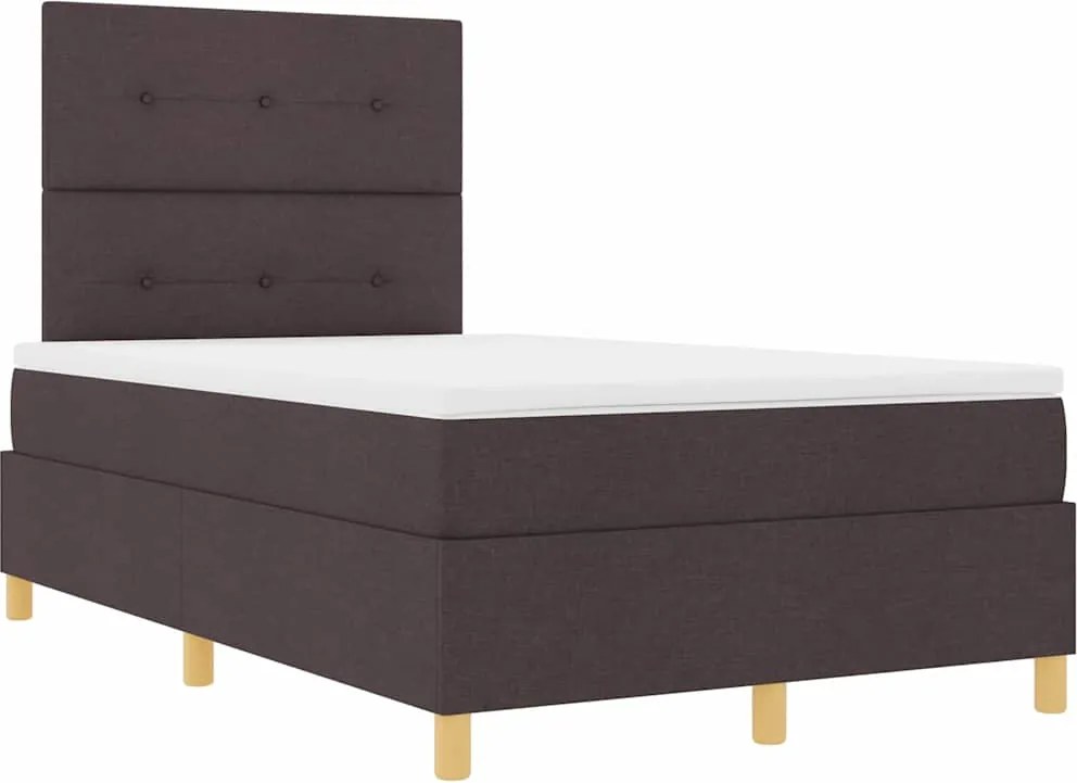 Postel s boxspringem s čelo Tmavě hnědá 120 x 190 cm textil 3339605