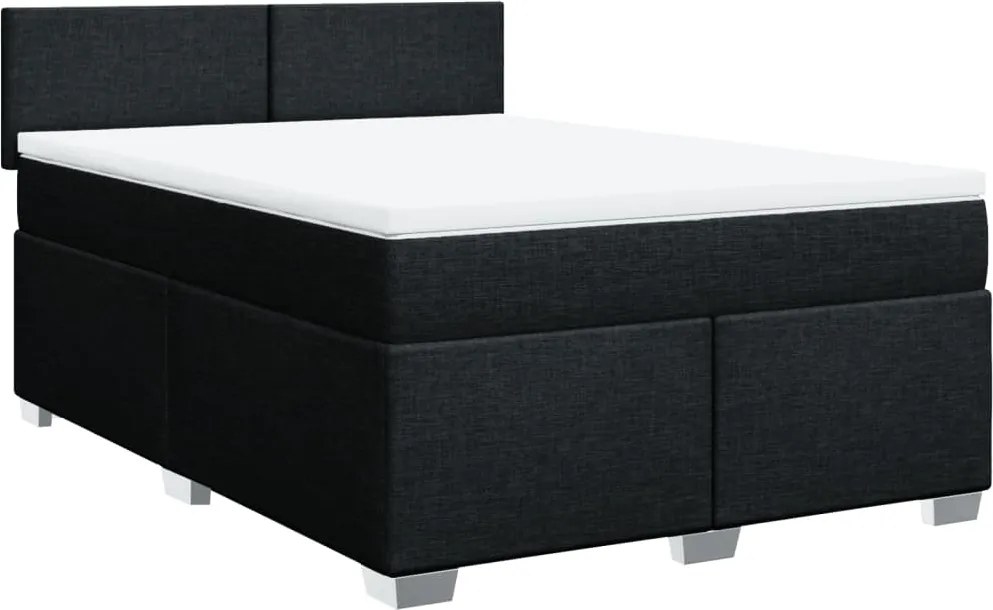 Box spring postel s matrací černá 140x200 cm textil 3285906