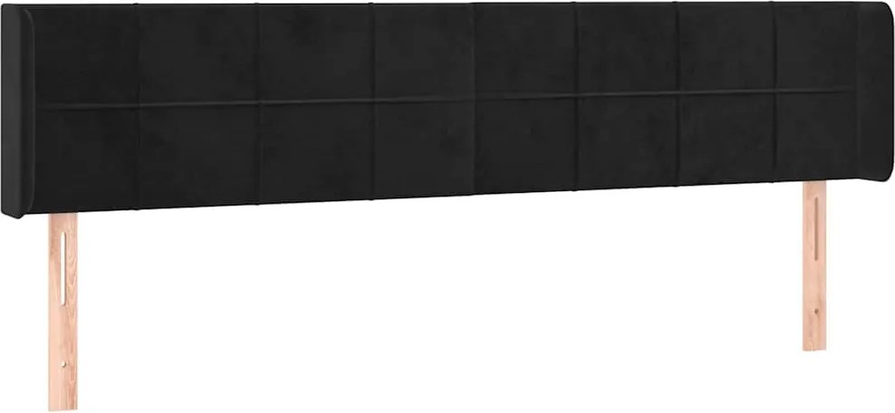 Čelo postele typu ušák černé 163x16x78/88 cm samet 3118824