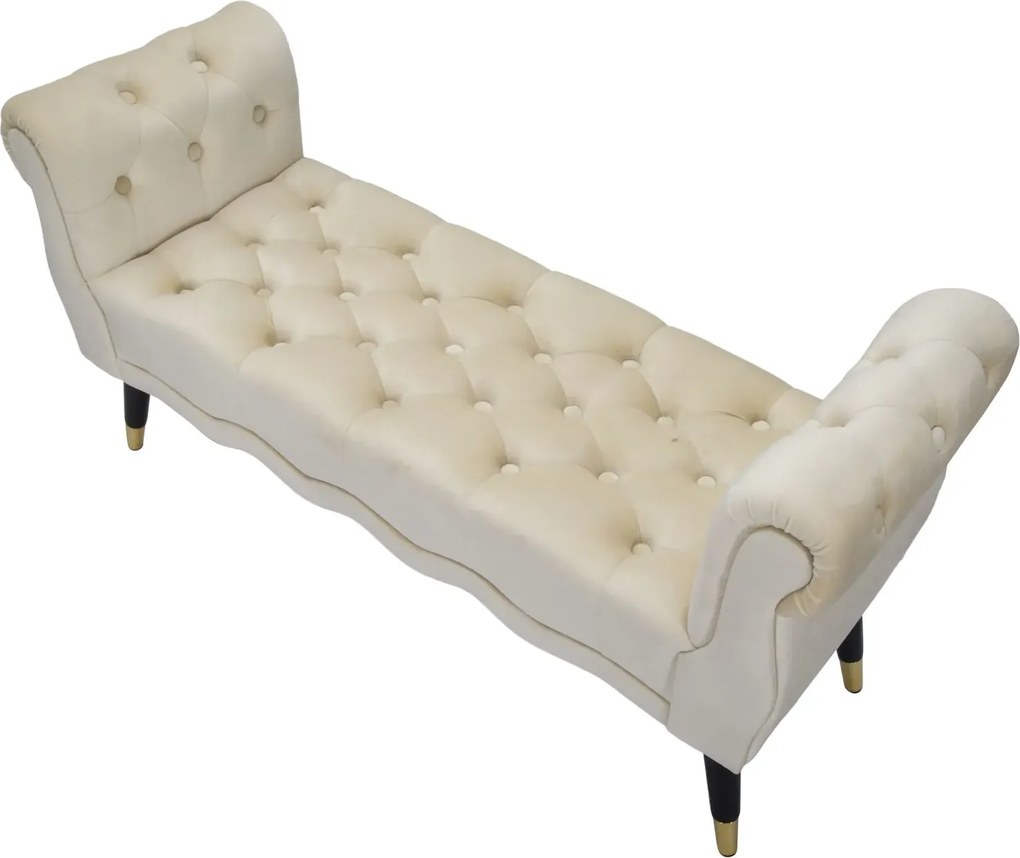 Lavice Paris 120 cm samet béžová/zlatá