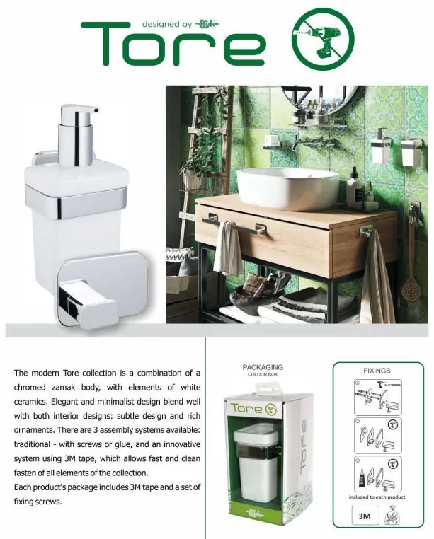 BISK Erga Tore, nástěnný WC kartáč, chromový, ERG-07822
