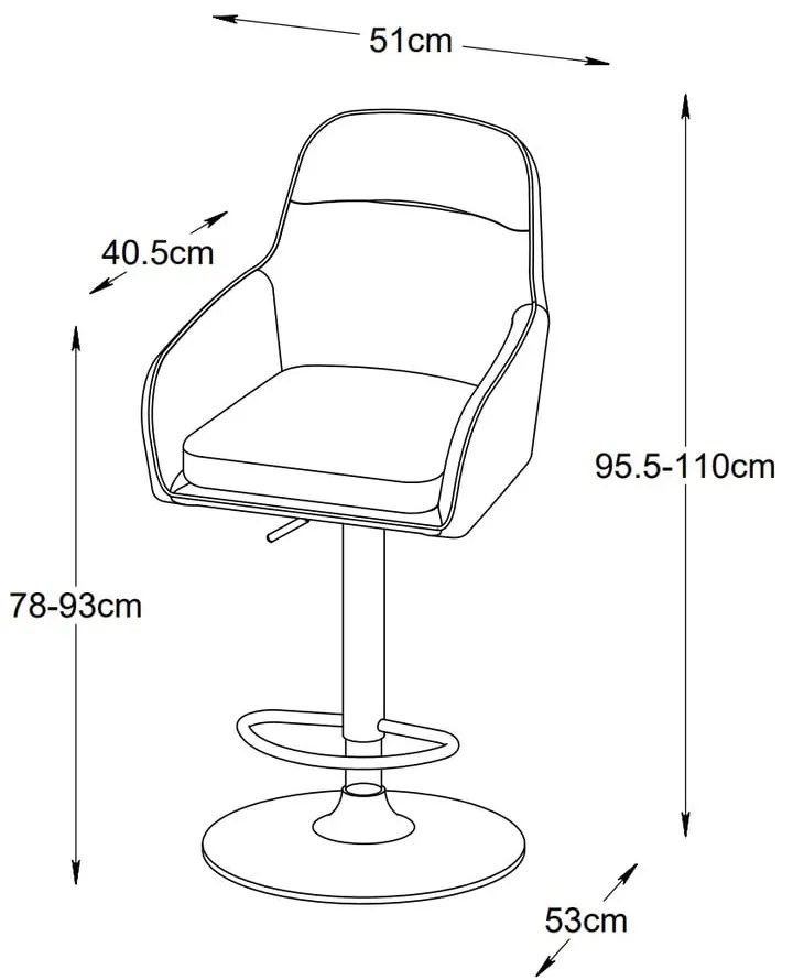 Oranžové barové židle v sadě 2 ks (výška sedáku 69 cm) Avola – Unique Furniture
