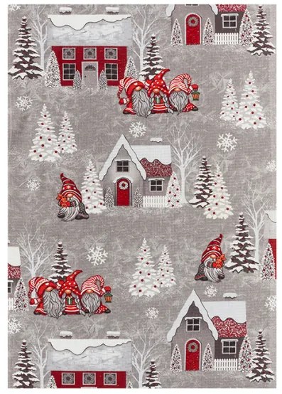 Bellatex Kuchyňská utěrka 1 ks 50x70 cm Skřítek Šedá,Červená,Bílá