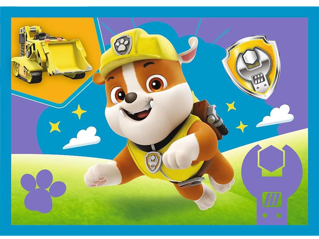 Trefl Puzzle 4v1 Štěňata v běhu Tlapková patrola/Paw Patrol 28,5x20,5cm v krabici 28x28x6cm