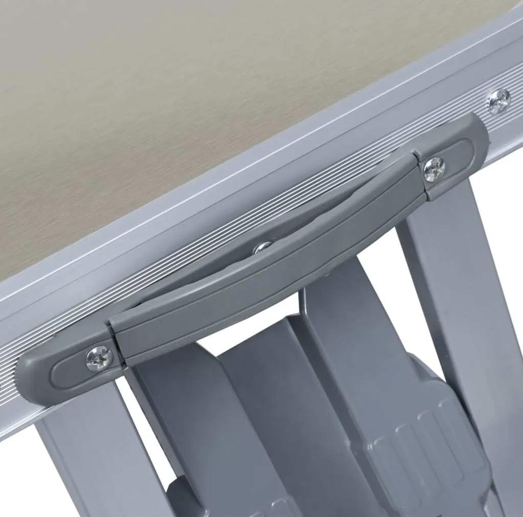 vidaXL Skládací kempingový stůl se 4 místy k sezení ocel hliník [47686] Barva: Stříbrná