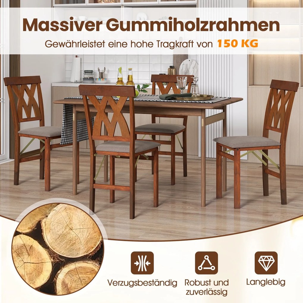 Costway Sada 2 jídelních židlí, skládací kuchyňská židle