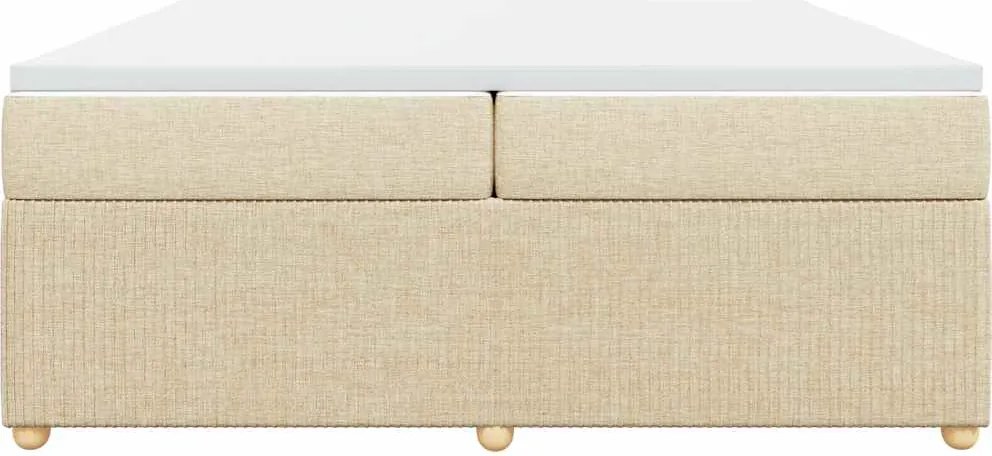 Box spring postel s matrací krémová 200x200 cm textil 3285600