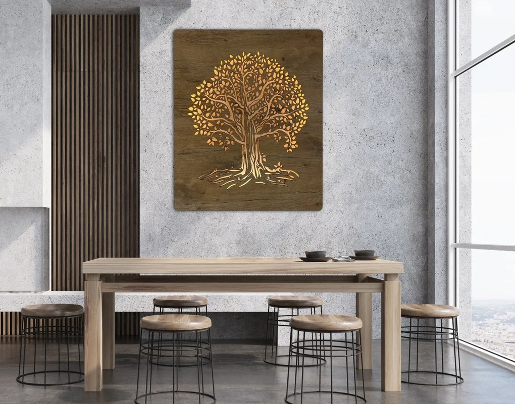 Li-Go "Lípa" světelný obraz 230V 90x110 cm provedení povrchu: bříza