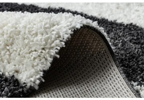 koberec UNION 4079 Pruhy šedá / krémovo střapce, Maroko Shaggy velikost 160x220 cm | krásné koberce cz