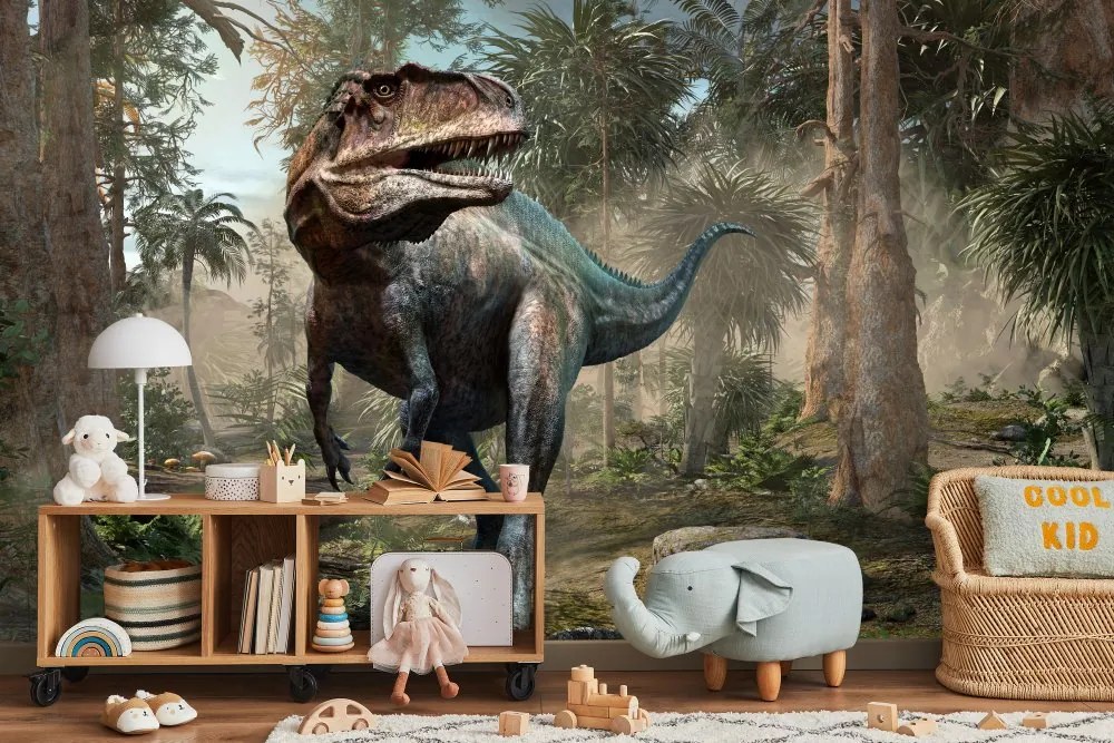 Fototapeta Realistický Dinosaurus A Palmy Hladký vinyl 104x70.5