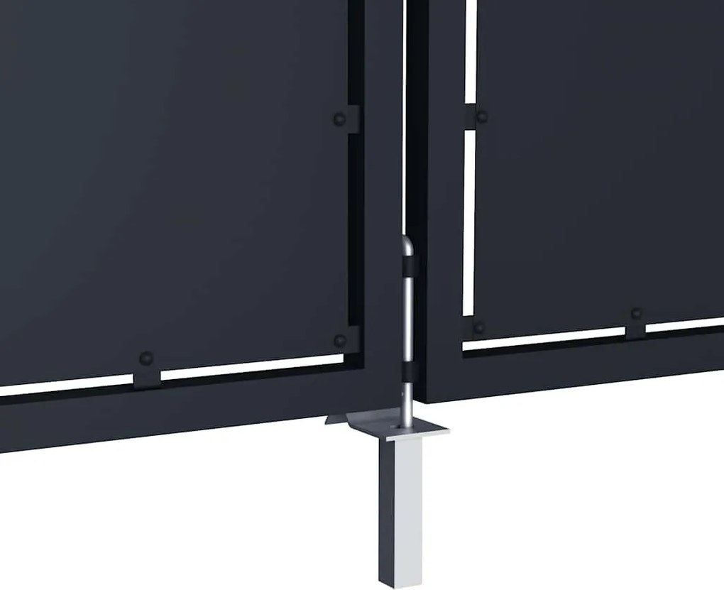 Zahradní brána ocelová 350 x 125 cm antracitová 144537