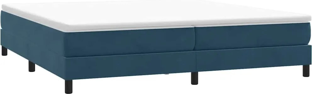 Postel Box Spring bez matrace tmavě modrá 200x220 cm samet 3315895