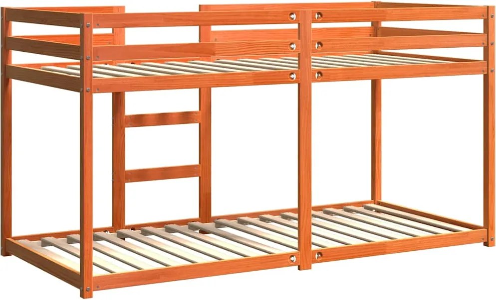 Patrová postel voskově hnědá 90x200 cm masivní borové dřevo 3214874