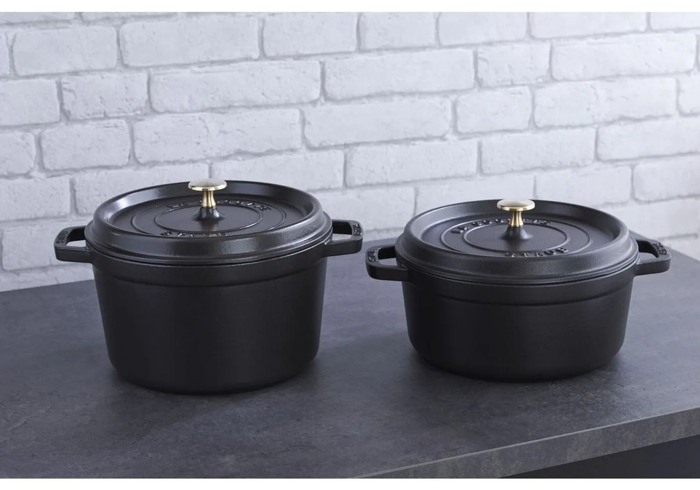 Staub Cocotte hrnec vysoký kulatý 24 cm/4,8 l černá, 12502423