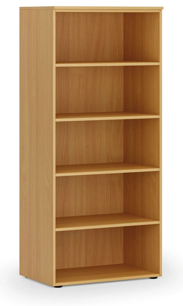 Kancelářský regál PRIMO WOOD, 800 x 500 x 1781 mm, buk