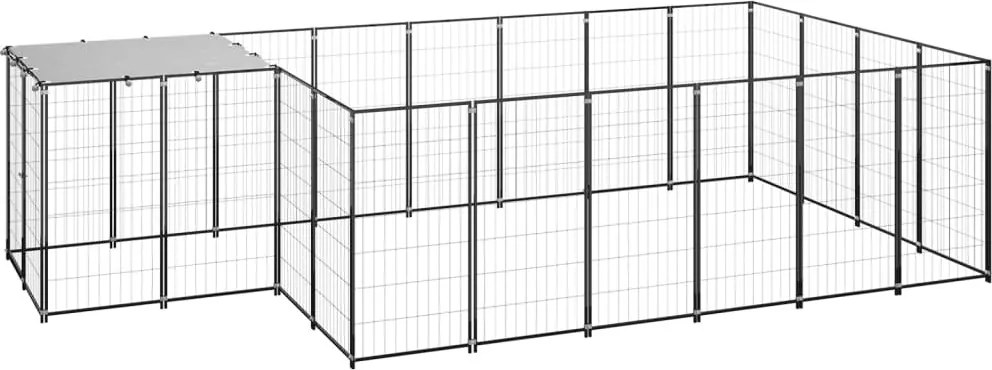 vidaXL Psí kotec 8,47 m² ocel [3082209] Barva: Stříbrná