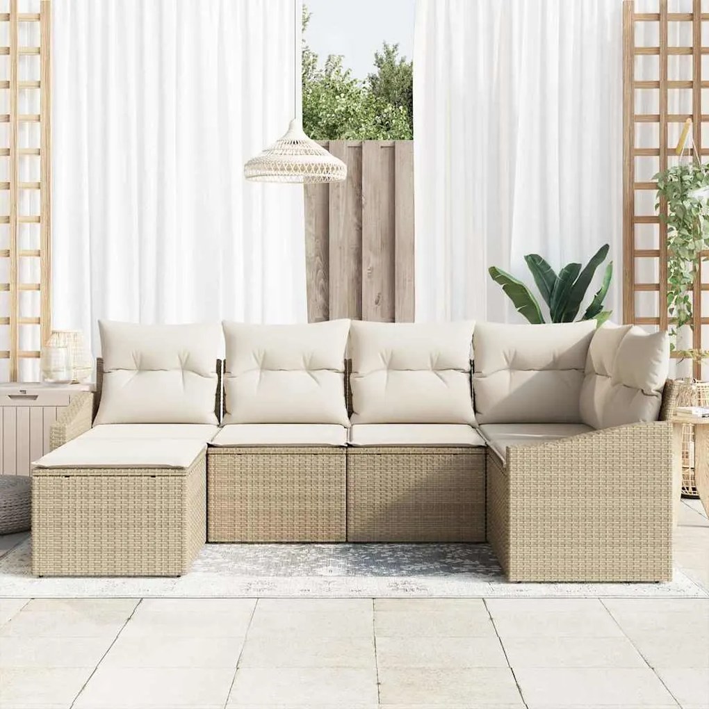 Set pohovek 6 ks Béžová polyratan 3346791