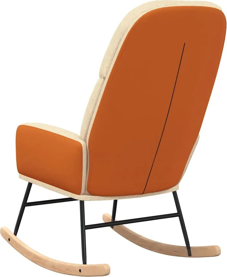 Houpací křeslo krémově bílé textil 341044