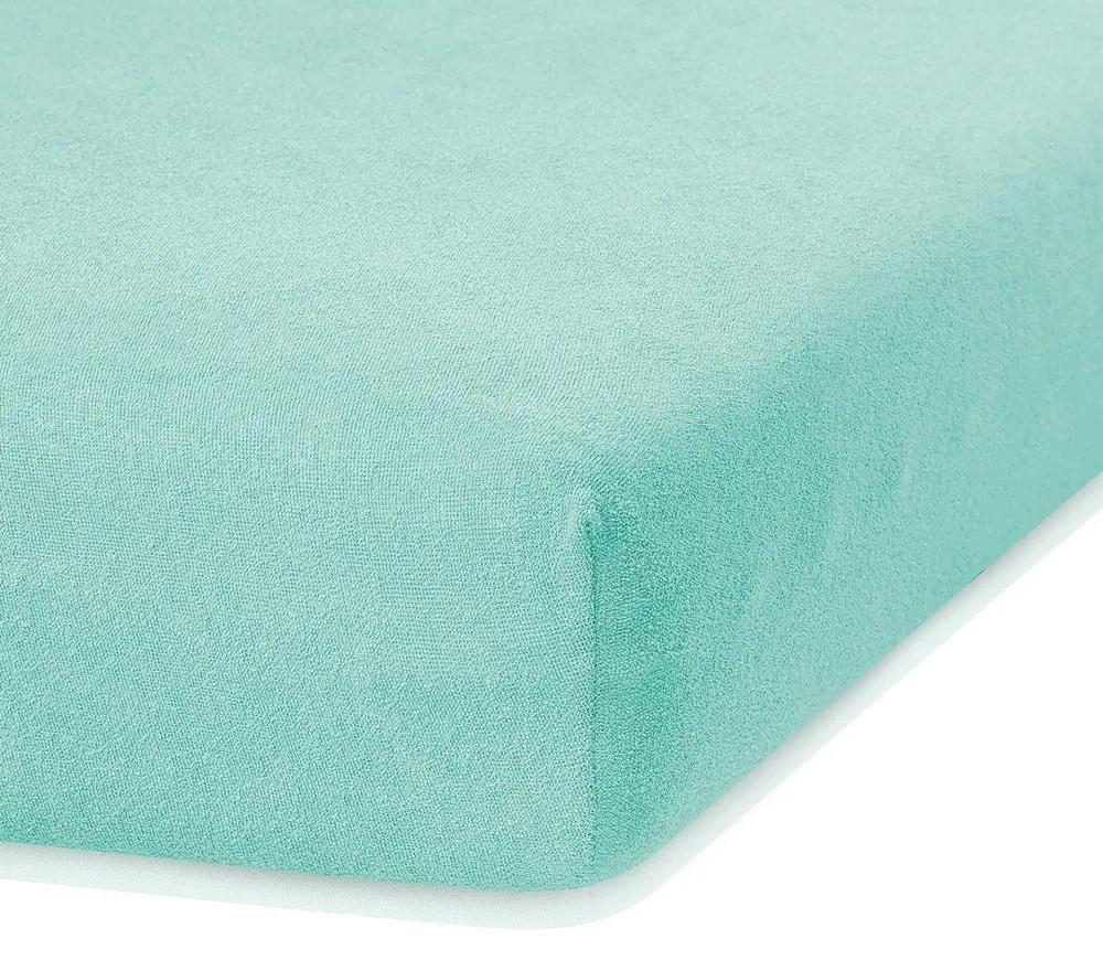 Mátově zelené elastické prostěradlo s vysokým podílem bavlny AmeliaHome  Ruby, 200 x 160-180 cm | BIANO