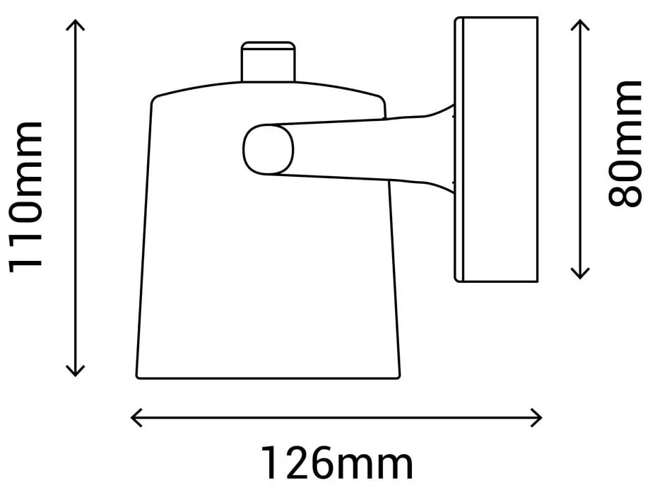 Černé nástěnné svítidlo SULION Ibai, výška 11 cm