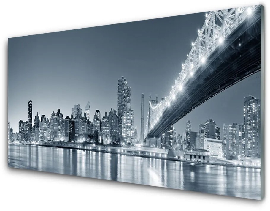akrylový obraz Město Most Architektura 140x70cm