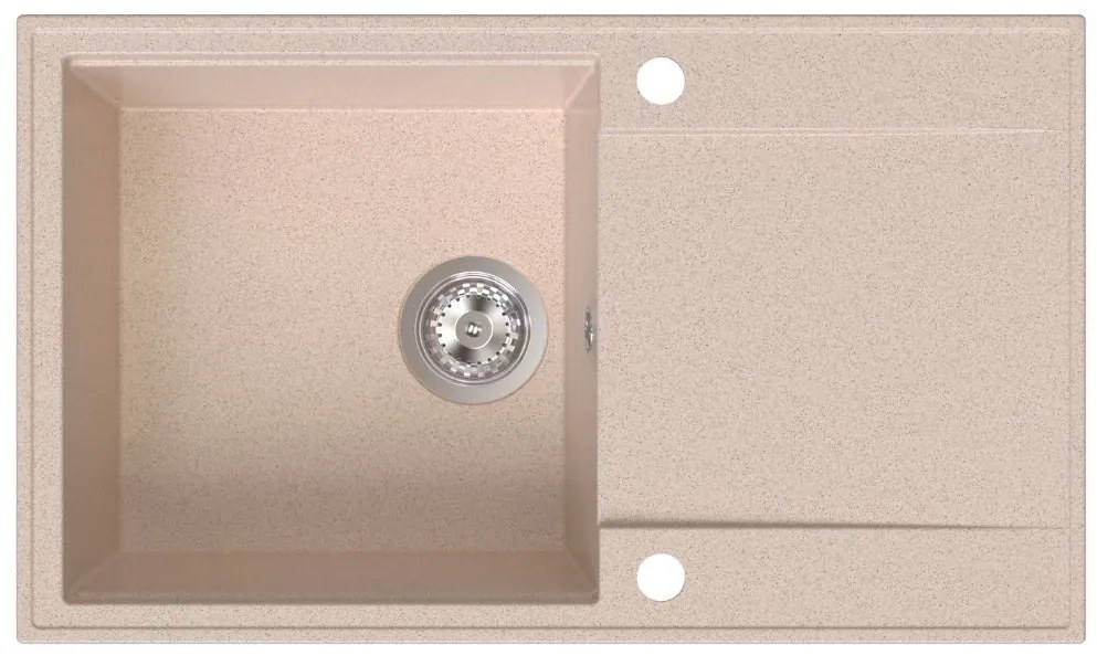 Sink Quality Sink55, kuchyňský granitový dřez 780x460x215 mm, béžová, SKQ-SINK.P.1KDOL