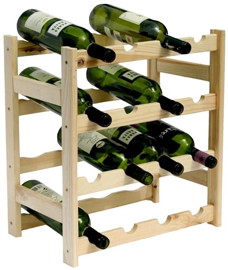 Dřevěný regál na 16 láhví vína
