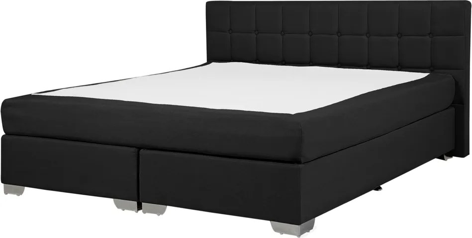 Černá čalouněná kontinentální postel 160x200 cm - ADMIRAL