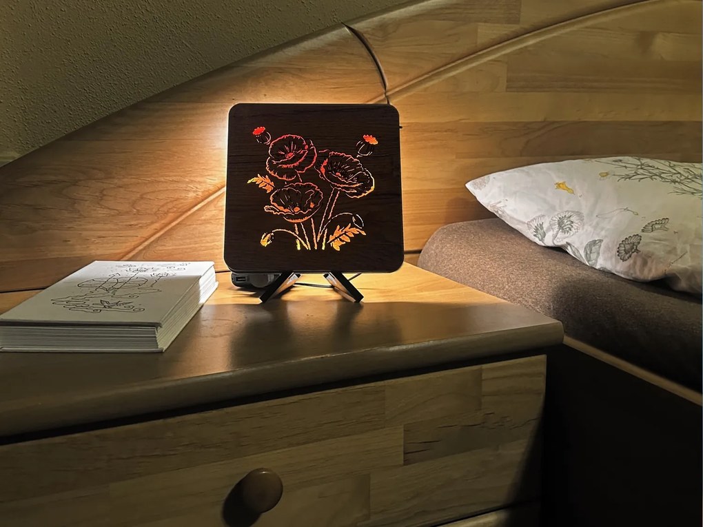 Li-Go "Vlčí máky" lampa 19x19cm provedení povrchu: dub světlý