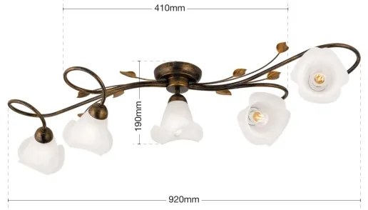 Orion DL 7-789/5 - Přisazený lustr SISI 5xE14/40W/230V bronz/patina
