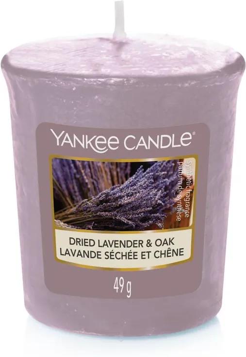Yankee Candle - votivní svíčka Dried Lavender & Oak (Sušená levandule a dub) 49g