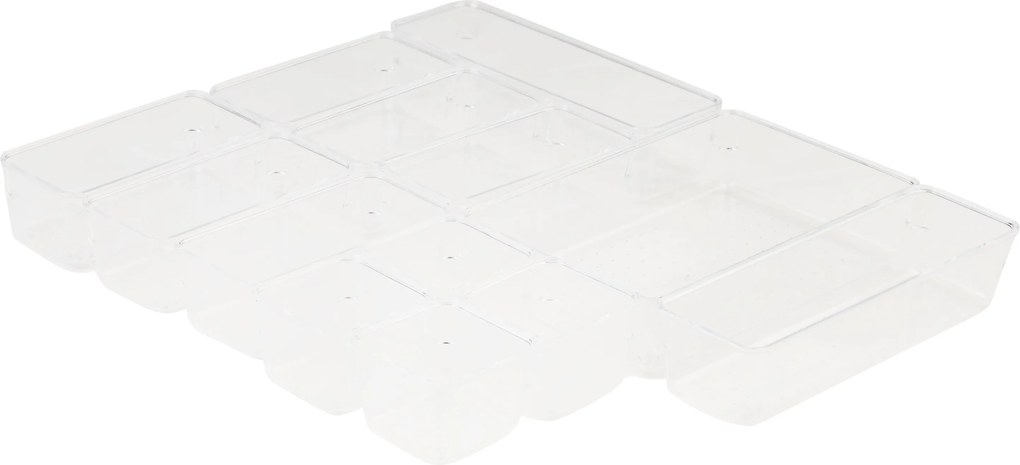 Livarno Home Sada organizérů na make-up (13dílný průhledný)
