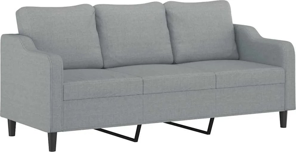 3dílná sedací souprava s polštáři světle šedá textil 3201858