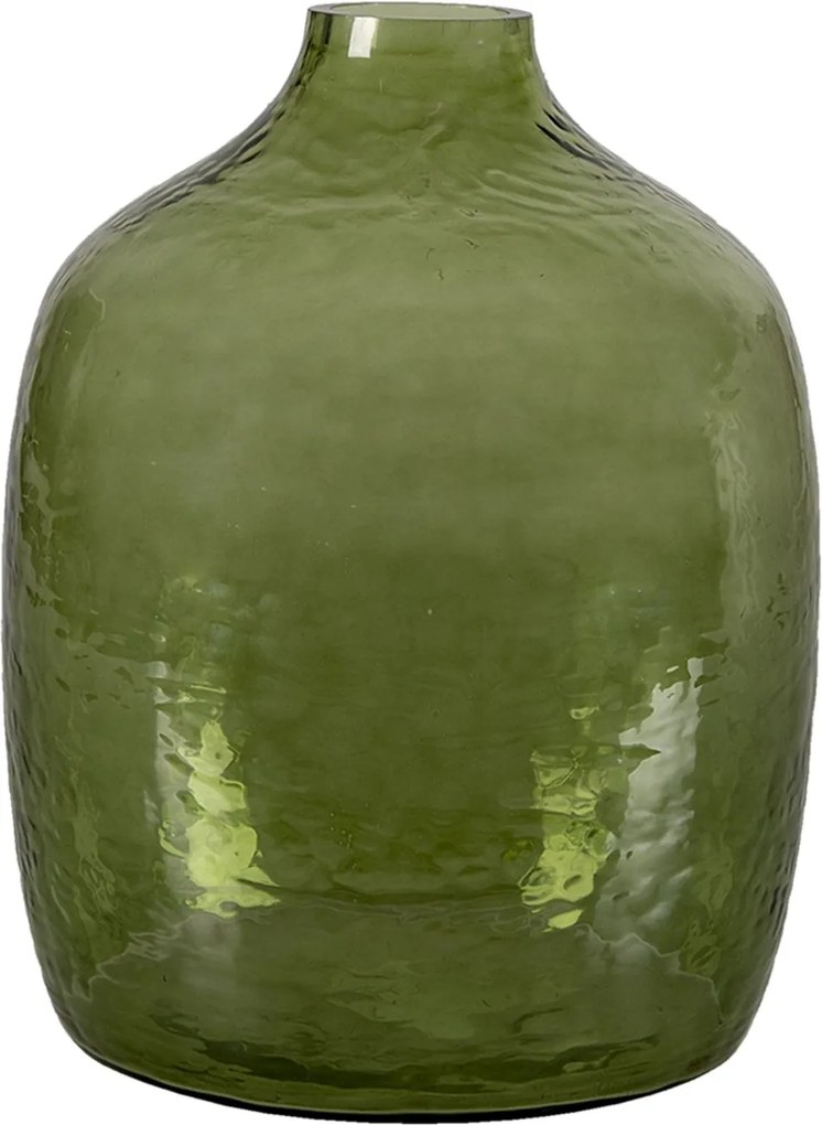 Skleněná zelená dekorativní váza Abigail - Ø 30*23 cm