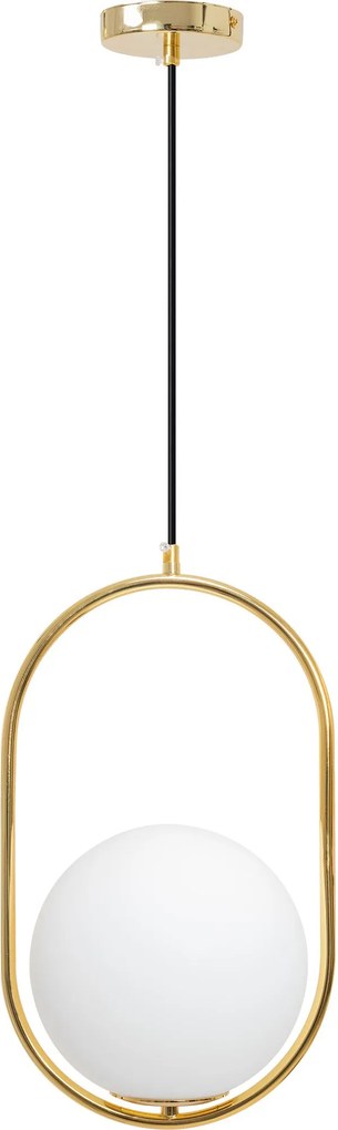 Toolight - Skleněná závěsná lampa E27 60W APP473-1CP, bílá-zlatá, OSW-00605