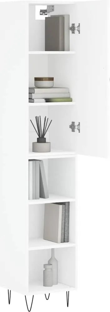 Skříň highboard bílá 34,5 x 34 x 180 cm kompozitní dřevo 3199009