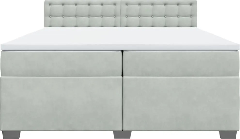 Box spring postel s matrací světle šedá 200x200 cm samet 3286414