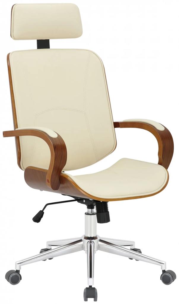 Kancelářská Židle Dayton ~ dřevo ořech - Krémová