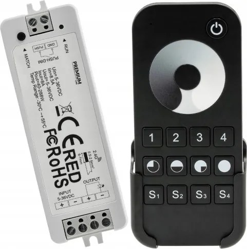 LED zónový ovladač mono pilot 8a 5–36v 40–288W dotykový stmívač